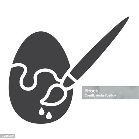 페인트 기호 벡터 그래픽 및 휴가 부활절 부활절 달걀 모양 아이콘의 그림 흰색 배경 Eps 10 솔리드 패턴 가득 찬에 대한 스톡 벡터 아트 및 기타 이미지 Istock