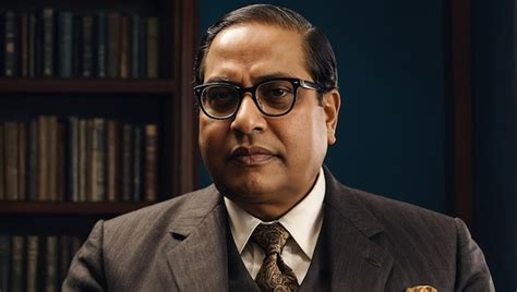 A Man Wearing A Suit And Tie Is Standing In Front Of A Bookcase Premium Ai Generated Image