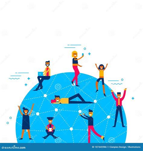 People Worldwide Connected To Social Media Network Stock Vector Illustration Of Community