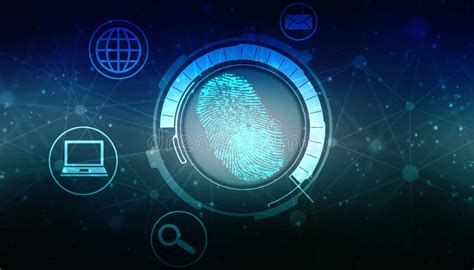 Abstract Security System Concept With Fingerprint On Technology
