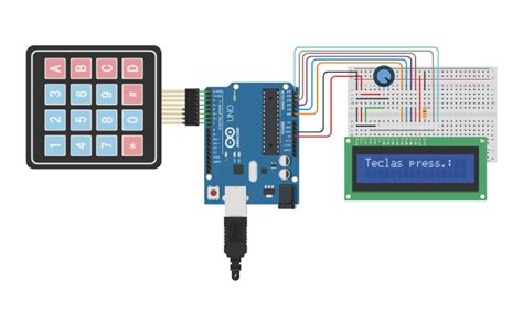 Circuit Design Teclado Matricial Com Lcd Tinkercad