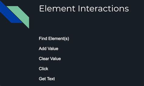 Chapter 23 Element Interactions