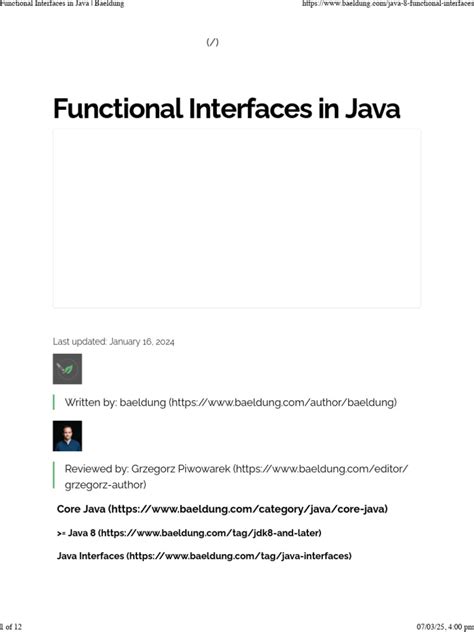 Functionalinterfacesjava Pdf Anonymous Function Method Computer Programming
