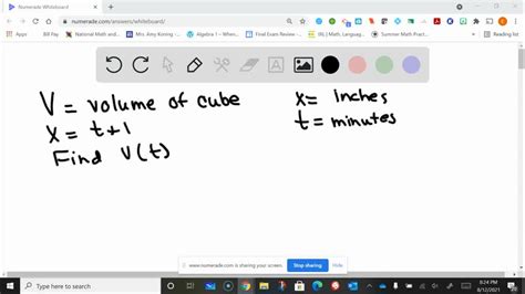 SOLVED The Volume V Of A Cube Is A Function Of Its Side Length X Let S Assume That X T Is