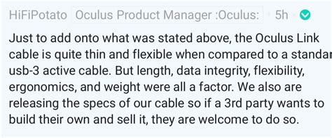 Oculus Are Releasing The Specs Of Oculus Link Cable So If A 3rd Party Wants To Build Their Own