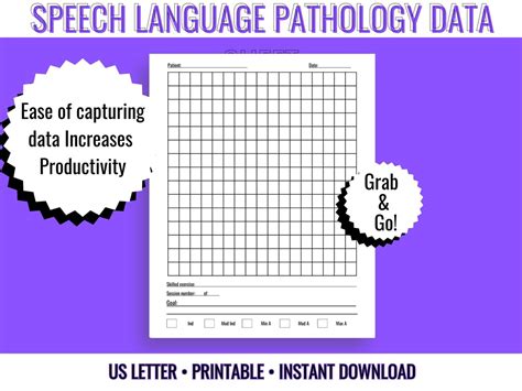 Slp Data Tracker Speech Therapy Progress Sheet Language Pathology Tool Universal Exercise