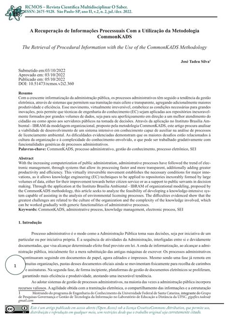 Pdf A Recuperação De Informações Processuais Com A Utilização Da