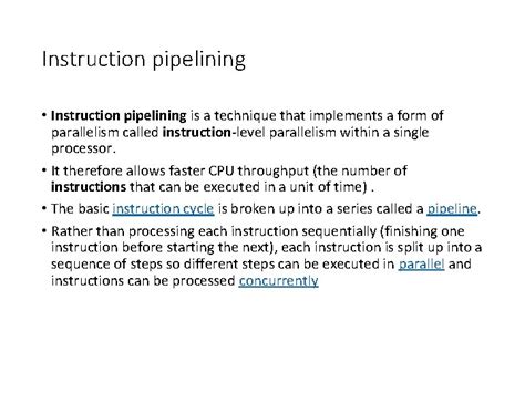 Pipelining Instruction Pipelining Instruction Pipelining Is A Technique
