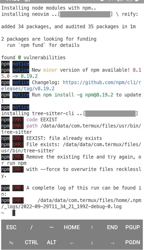 Error While Installing Lunarvim Rtermux