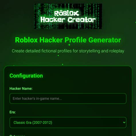 Roblox Hacker Profile Generator