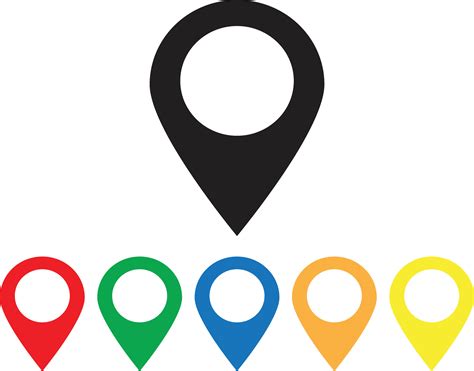 Map Pointer Icon Set In Different Colors Six Different Colored Pins