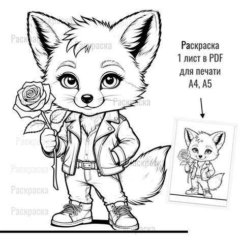 Раскраски для детей Раскраски животные Раскраска лиса Раскраска лисица Раскраска взрослым