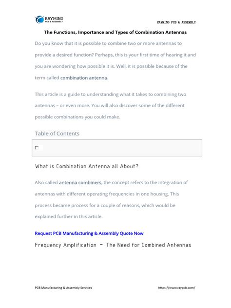 The Functions Importance And Types Of Combination Antennas Pdf Wi Fi Antenna Radio
