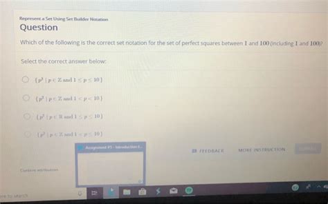 Solved Represent A Set Using Set Builder Notation Question