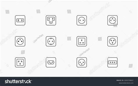 Power Socket Icon Set Country Type Stock Vector Royalty Free 2203730837 Shutterstock