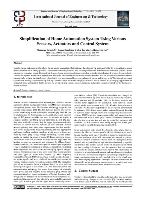 Pdf Simplification Of Home Automation System Using Various Sensors Actuators And Control System