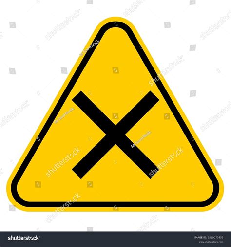 Caution Cross Mark Sign Warning Error Stock Illustration 2599070355