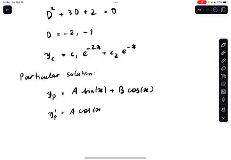 Find The Solution To The Second Order Non Homogeneous Linear Differential Equation Using The