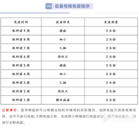 猪场母猪免疫程序仅供参考 中农高盛