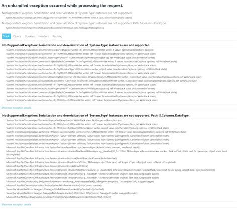 Mysql Get Method Error From C Backend Systemnotsupportedexception Stack Overflow
