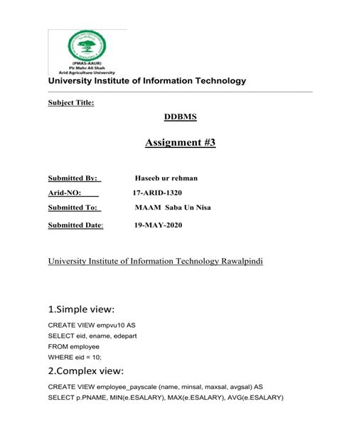 Assignment 3db Haseeb Ur Rehman17 Arid1320