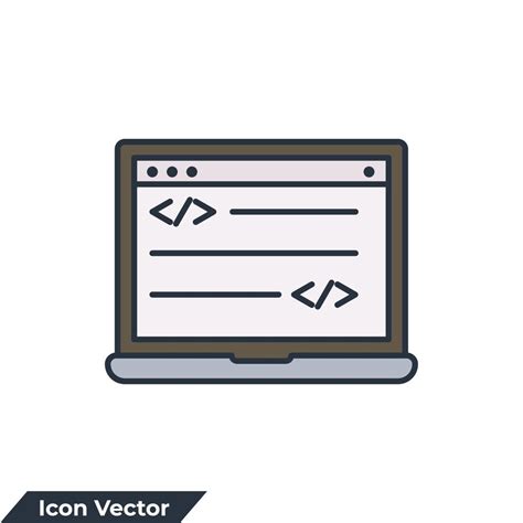 Web Development And Website Configuration Icon Logo Vector Illustration Coding Symbol Template