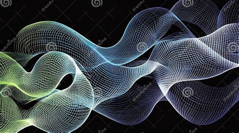 Abstract Waveforms With A Dynamic Flowing Design In Vibrant Colors Against A Dark Background