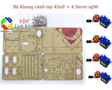 Bộ Cánh Tay Robot Arm 4dof Me Arm Bộ Khung Cánh Tay Rô Bốt 4 Bậc Mic