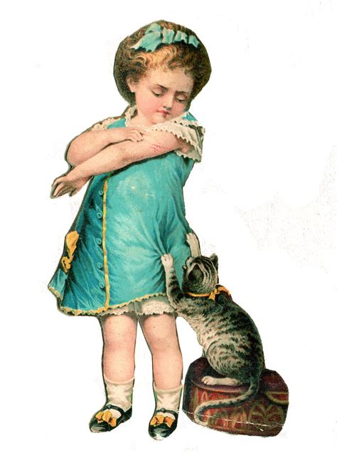 The Vintage Moth Vintage Victorian Scrap Naughty Kitty