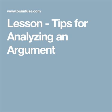 Lesson Tips For Analyzing An Argument Argument Transition Words And Phrases Lesson
