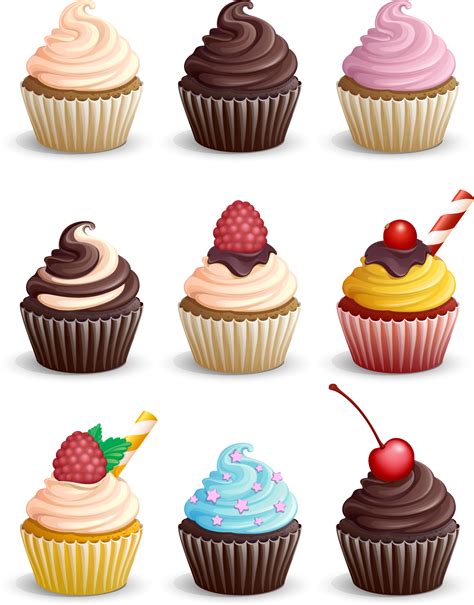 Cupcake Muffin Chocolate Nine Cupcakes Png Download 1390 1777