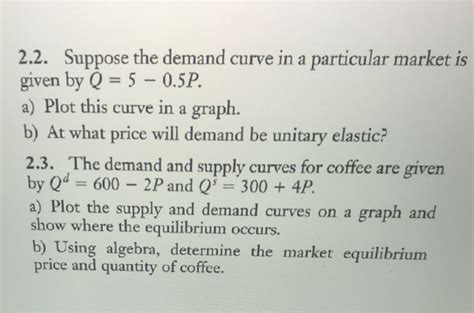 Solved 2 2 Suppose The Demand Curve In A Particular Market Chegg Com
