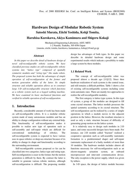 Pdf Hardware Design Of Modular Robotic System