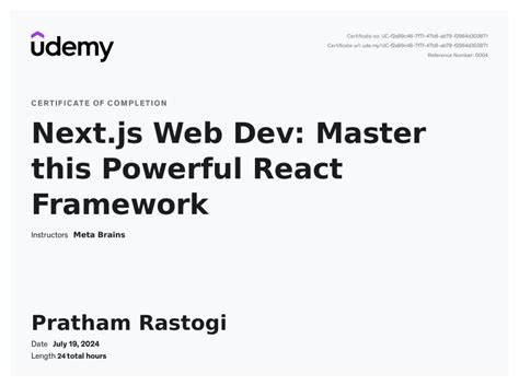 Nextjs Webdevelopment Udemy Learningjourney Linkedinlearning Pratham Rastogi