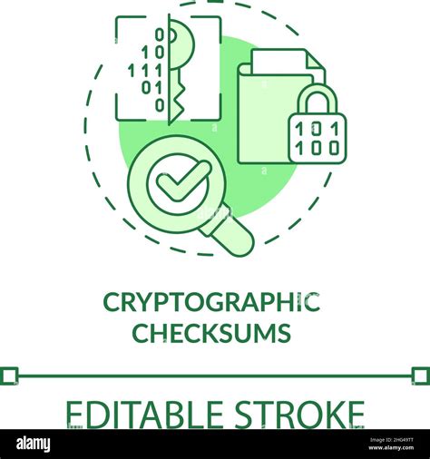 Cryptographic Checksums Green Concept Icon Stock Vector Image And Art Alamy