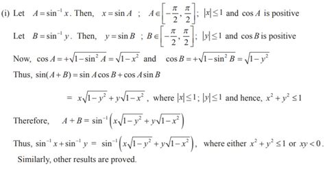Properties Of Inverse Trigonometric Functions