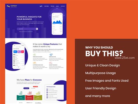 3个独特个性化的用户登录界面ui落地页设计模板 25学堂