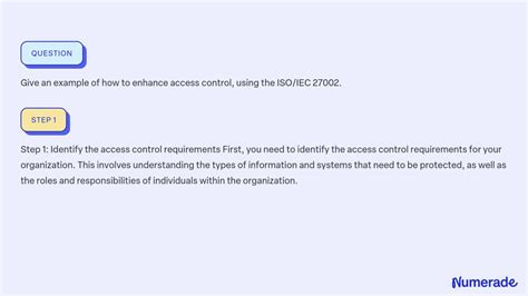 Solvedgive An Example Of How To Enhance Access Control Using The Iso
