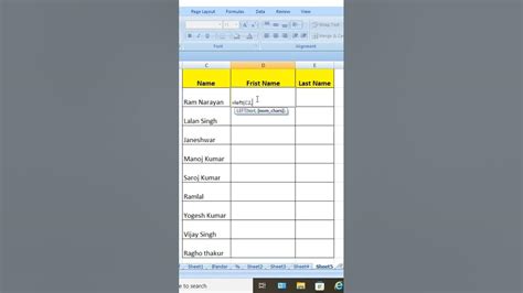 super trick split ful name to frist and last name in excel youtube