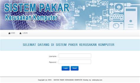 Program Aplikasi Sistem Pakar Kerusakan Komputer Php Sistemphpcom