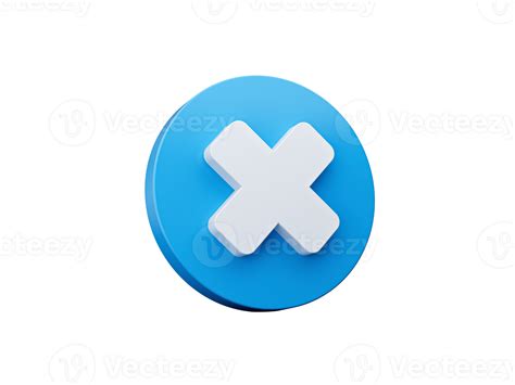 Cross Sign Or Multiply 3d Icon On Blue Button Circle Shape 3d