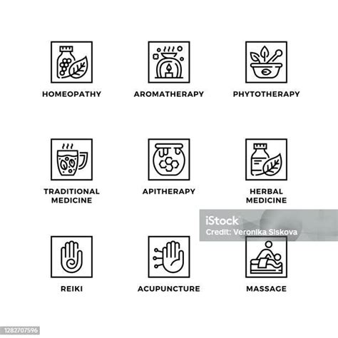 대체 의학을 위한 디자인 요소 로고 디자인 템플릿 아이콘 및 배지의 벡터 집합입니다 개체 그룹에 대한 스톡 벡터 아트 및 기타 이미지 개체 그룹 건강관리와 의술