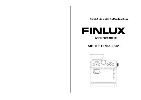 Finlux Fem 1965М Semi Automatic Coffee Machine Instruction Manual