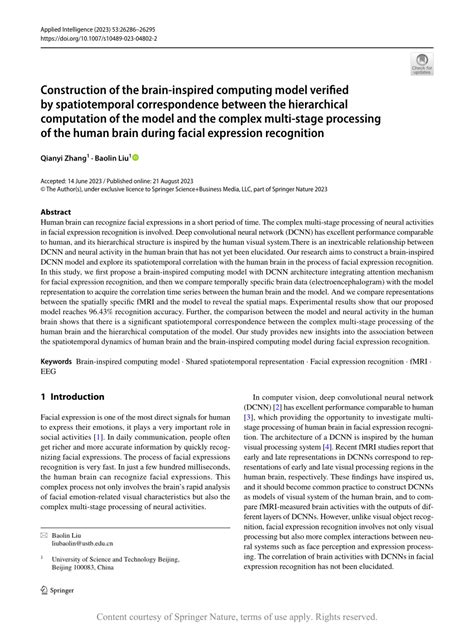 Construction Of The Brain Inspired Computing Model Verified By