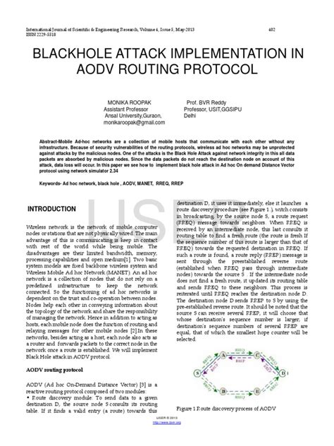 Blackhole Attack Implementation In Aodv Routing Protocol Pdf