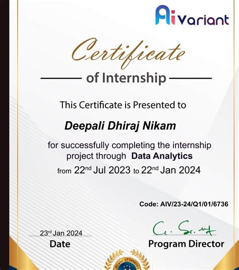 Deepali Nikam On Linkedin Dataanalysis Internship Growth