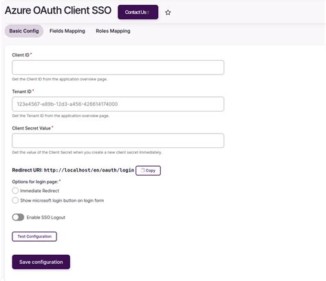 Azure Oauth Client Sso