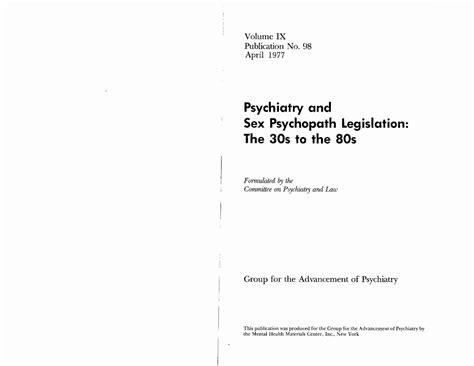 Psychiatry And Sex Psychopath Legislation The S To The S By Articles Issuu