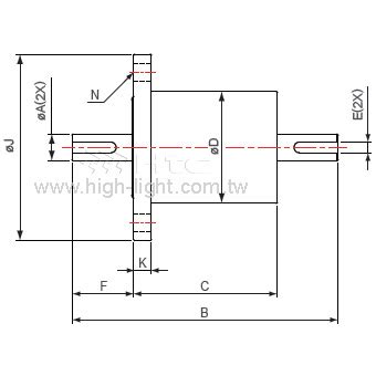 Flange Mount Solid Shaft Magnetic Fluid Feedthrough Htc Vacuum