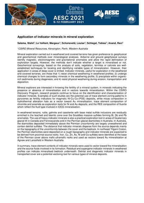 Pdf Application Of Indicator Minerals In Mineral Exploration